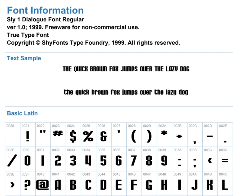What Font Is Used For Dialogue In Sly Cooper and the Thievius Raccoonus ...