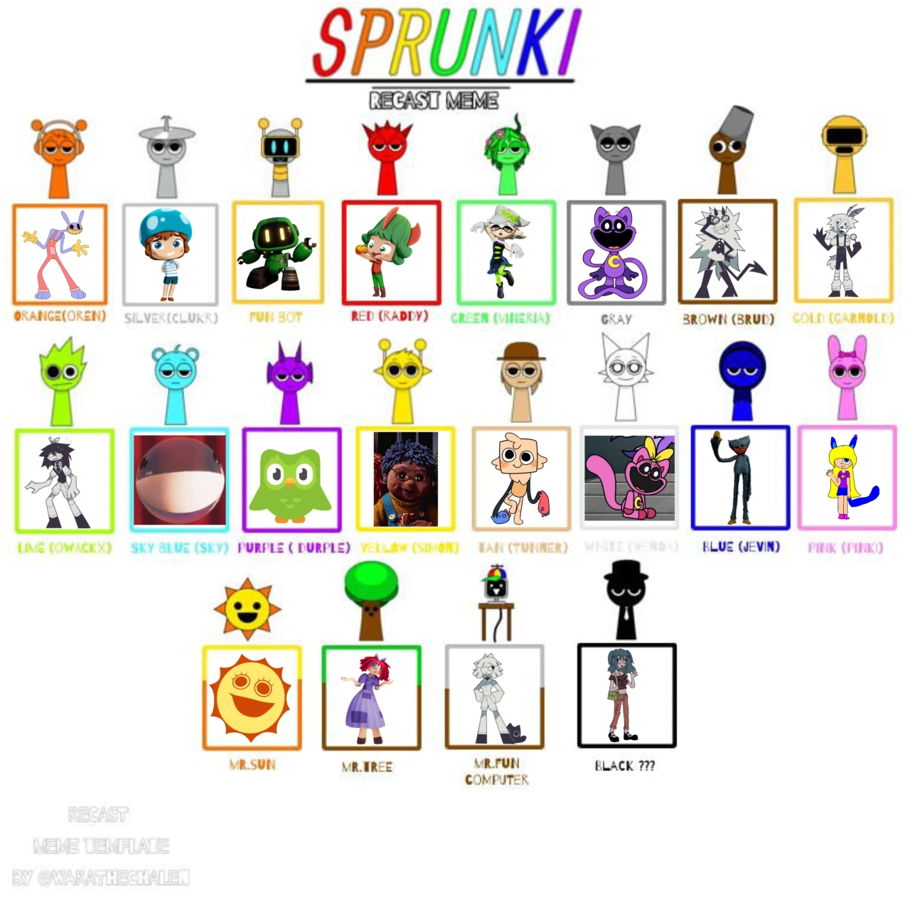 New version of my sprunki cast meme | Fandom