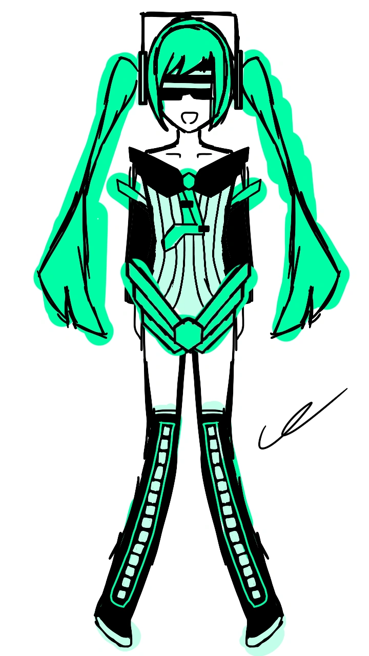 I made a cyber themed miku design | Fandom