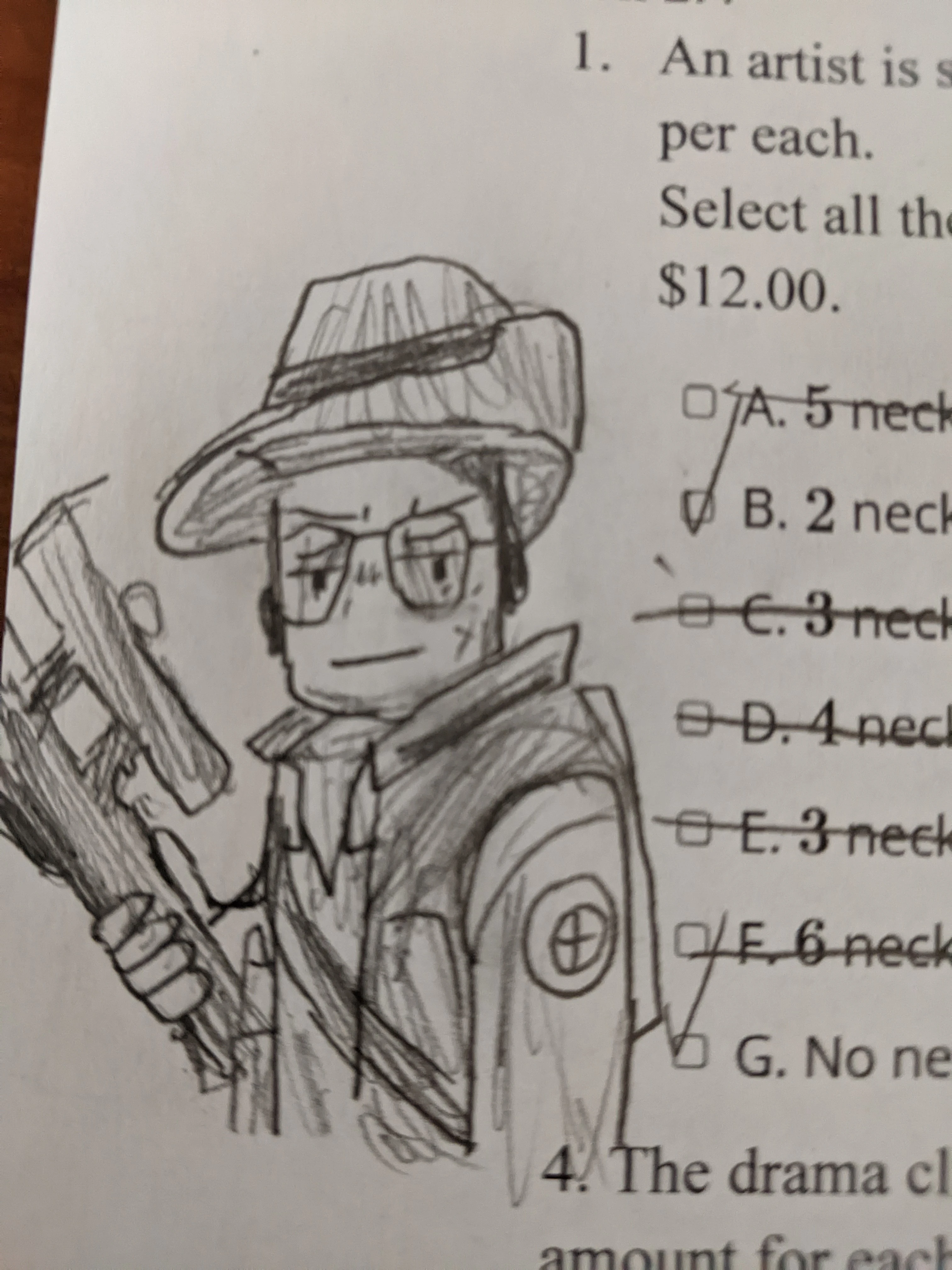 Sniper TF2 chance skin I doodled on my math homework | Fandom