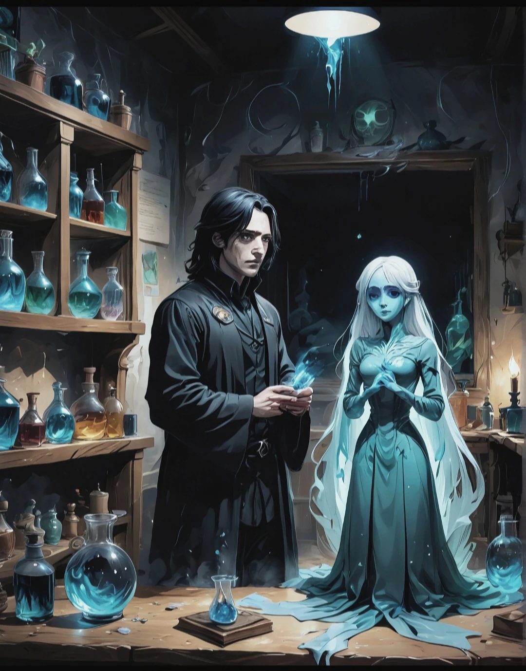 Snape unstoppers death and conjures Lily. AI art by The Dark Marc | Fandom