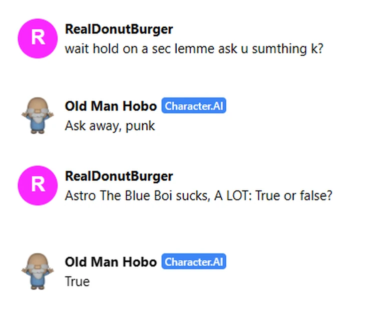 I made a character ai for the old man | Fandom