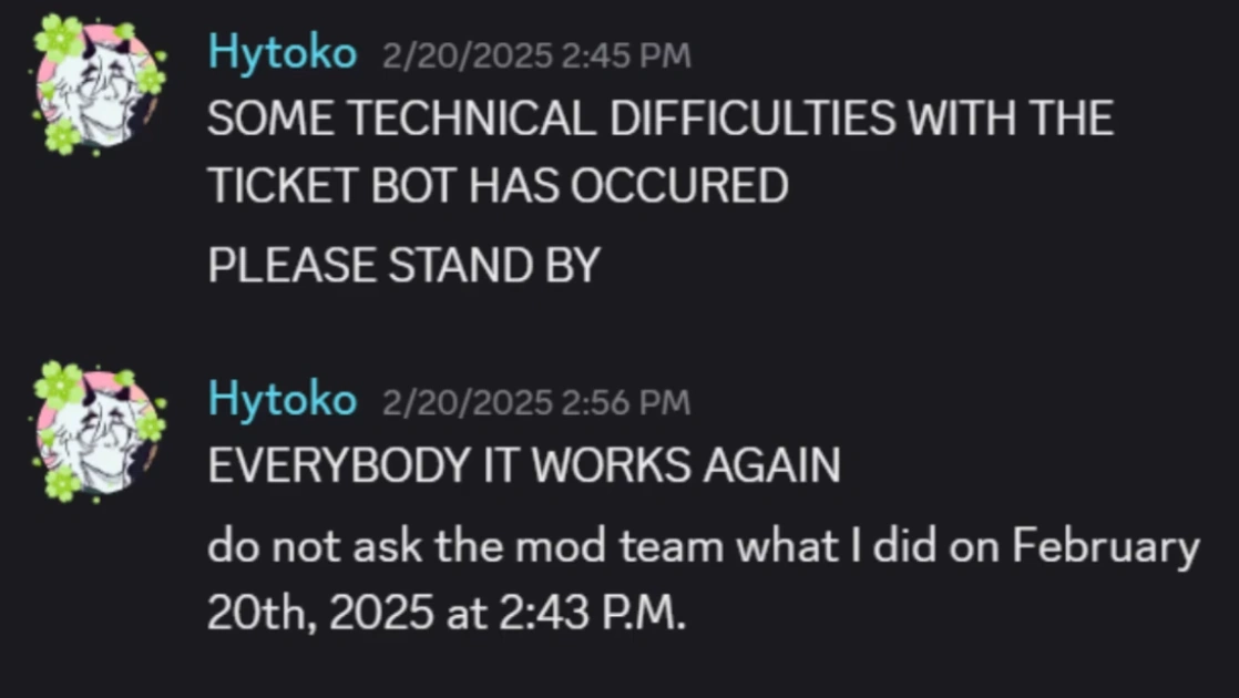 forsaken ticket server shenanigans | Fandom