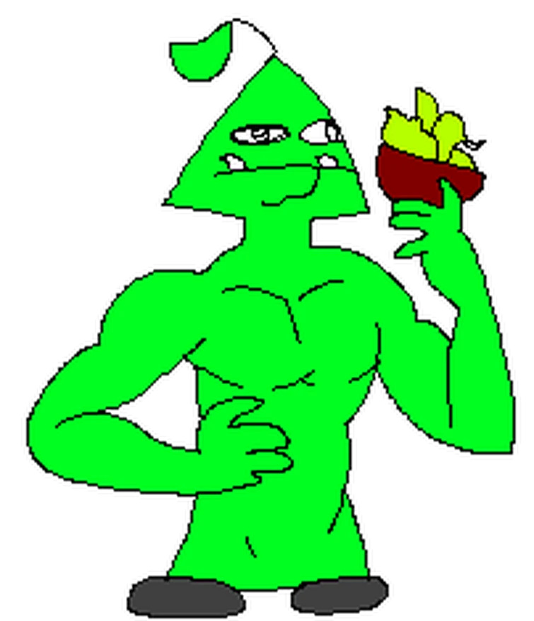 Gorm enjoys a big salad. | Fandom