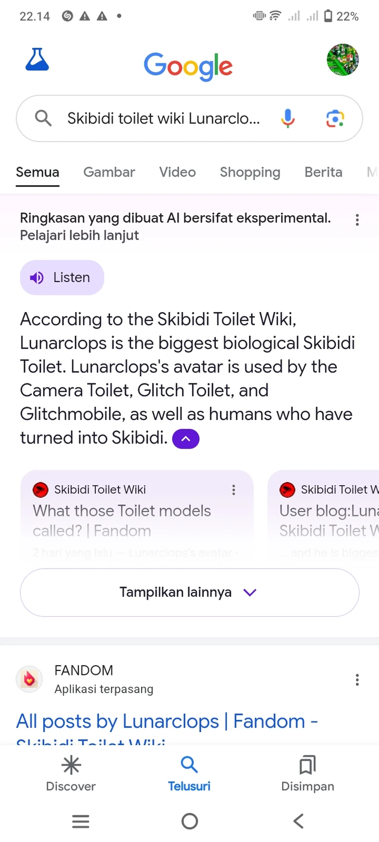 No way i'm getting into google search ai💀 (ignore the indonesian words) | Fandom
