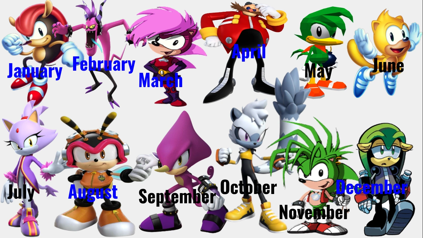 Your Birth Month Is The Sonic Character You Get To Hangout With For A ...