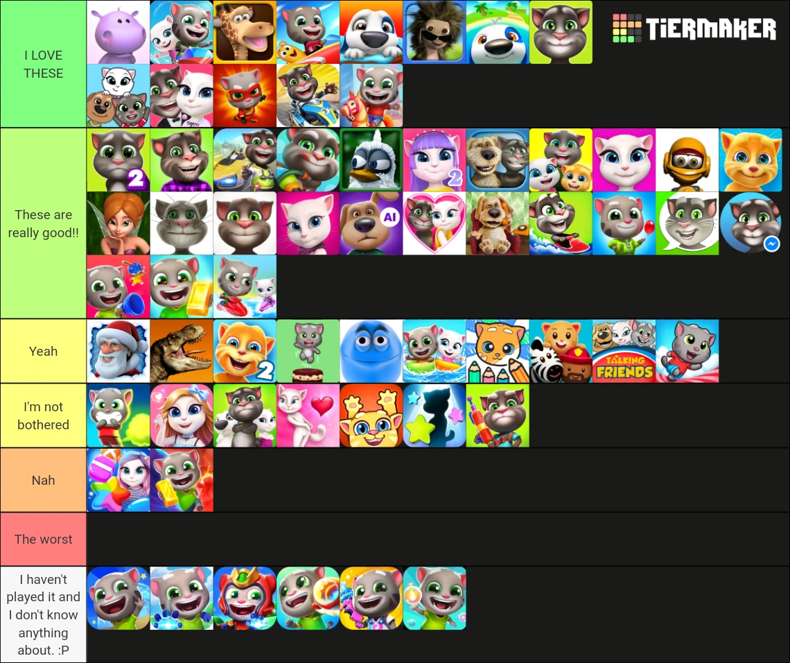 ALL OUTFIT7 GAMES TIER LIST! uptaded 2024 - Create yours and send it in ...