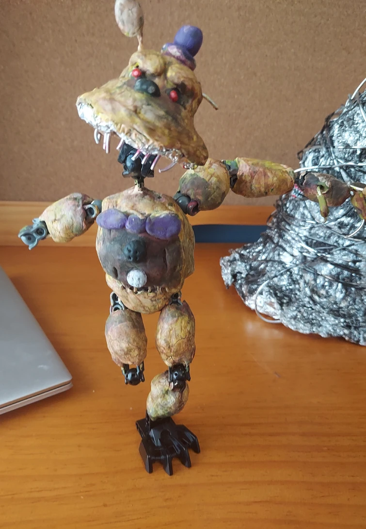 Custom ignited nightmare fredbear action figure | Fandom