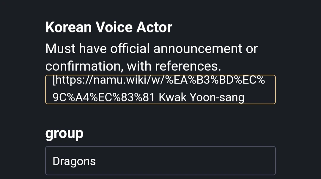 could you please remove all those namuwiki references and put real ...