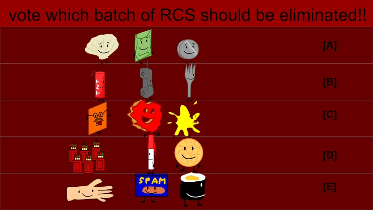 BFDI Recommended Characters viewer voting 3 (vote to eliminate) | Fandom
