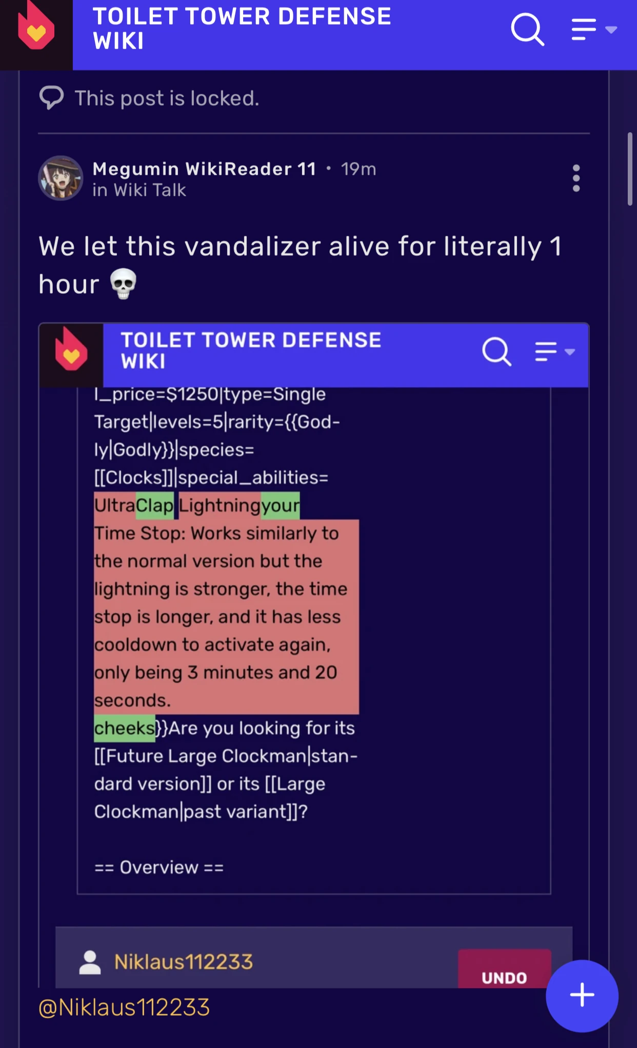 The most respected post ever on TTD wiki. | Fandom