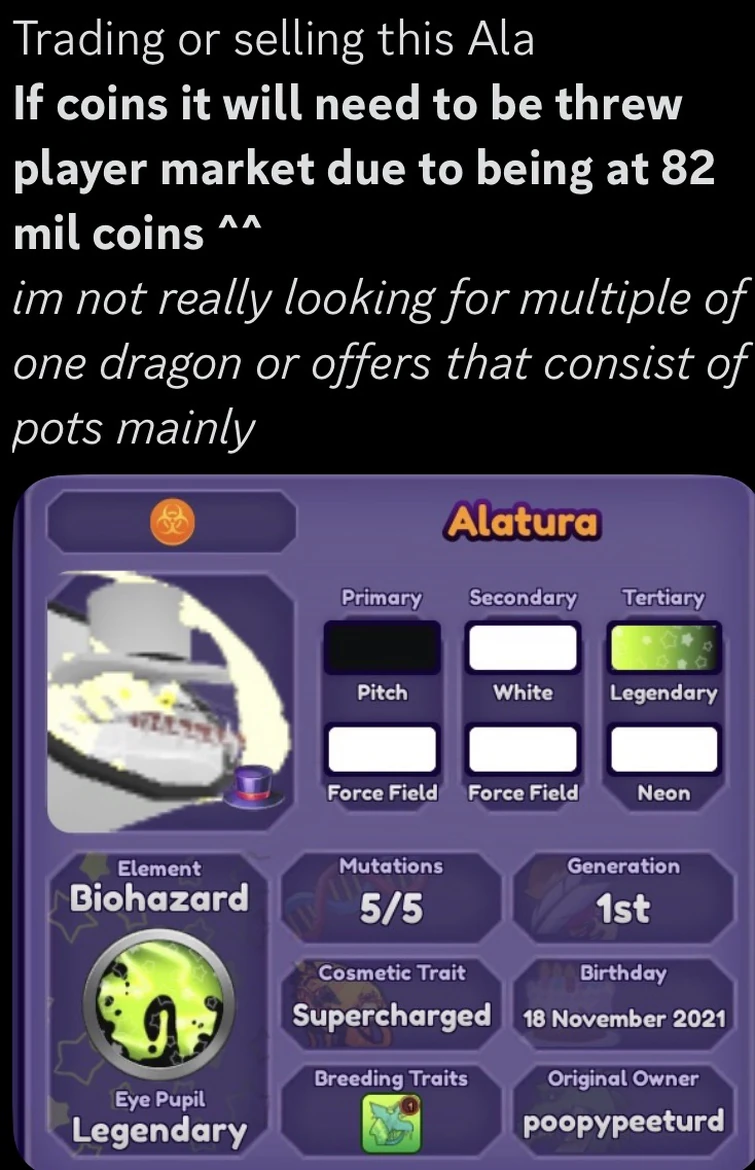 Selling or trading my alatura | Fandom