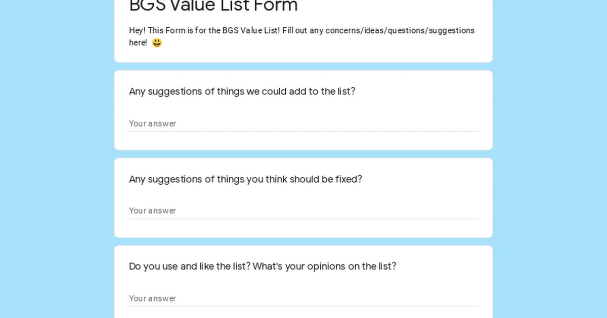 New BGS Value List Released! | Fandom