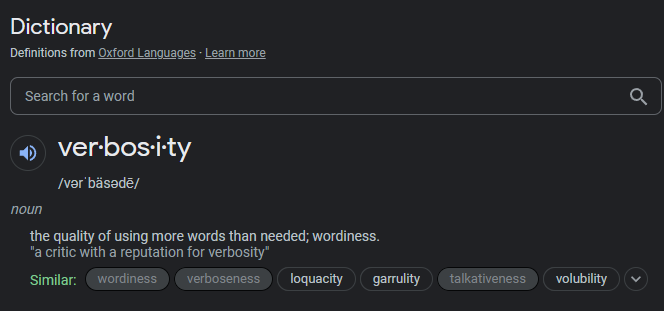 verbosity | Fandom