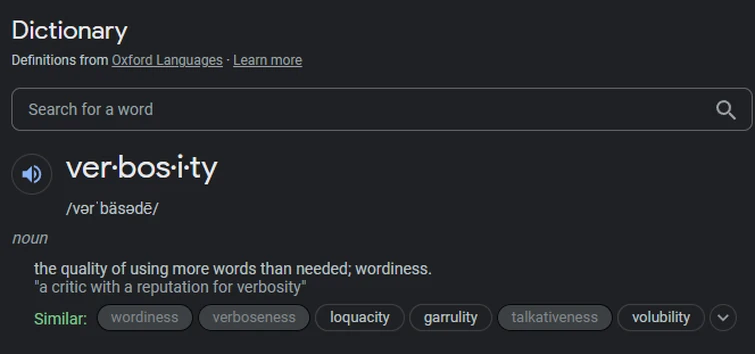 verbosity | Fandom
