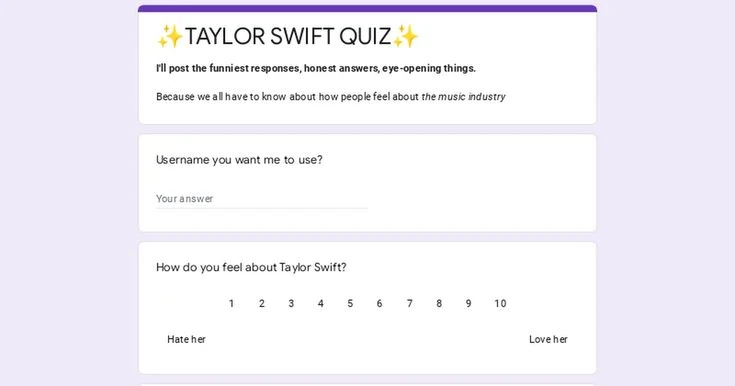 I made my first taylor quiz! | Fandom
