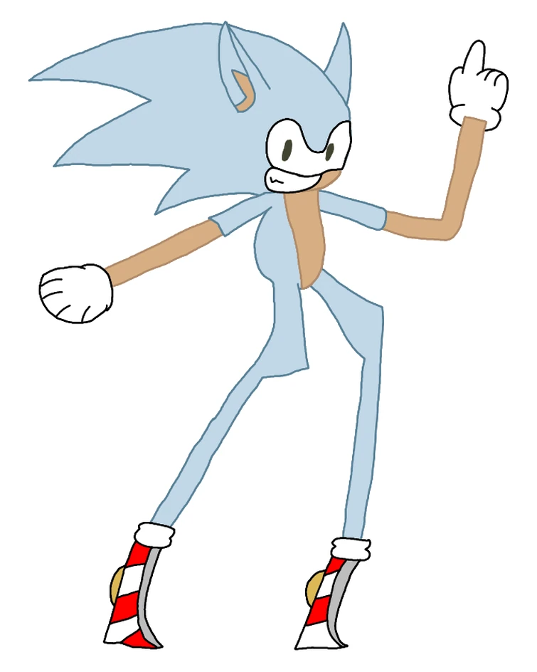 Sonic drawn in a different style. | Fandom