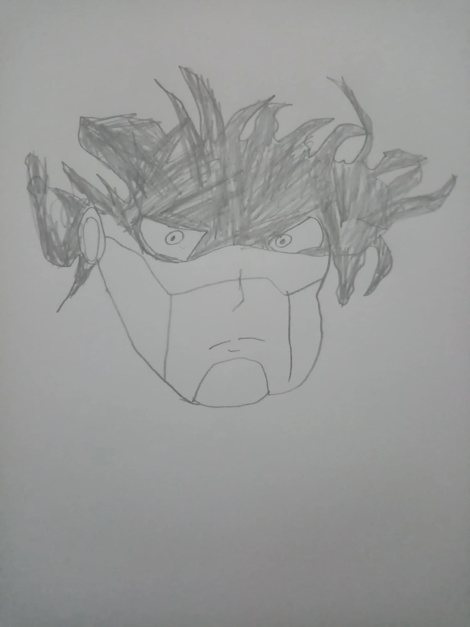 Here's a bad drawing of Star platinum. An yes i forgot something in his ...