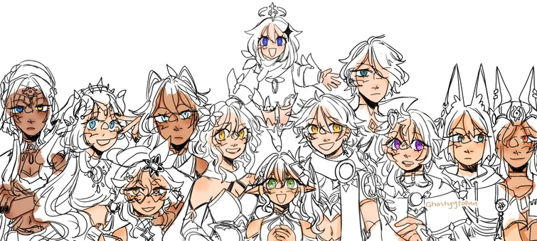 sumeru cast wip + a bit of my art process | Fandom