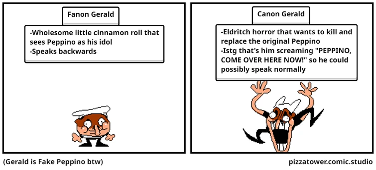 Fanon VS Canon: Gerald/Fake Peppino | Fandom