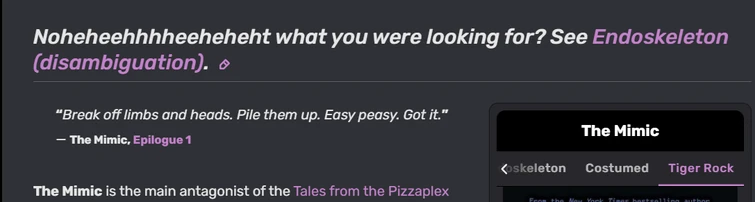 Vandalization on The Mimic page | Fandom