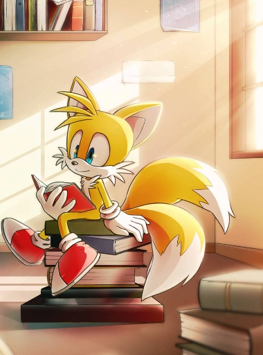 Tails studying (Art by Akusuru) | Fandom