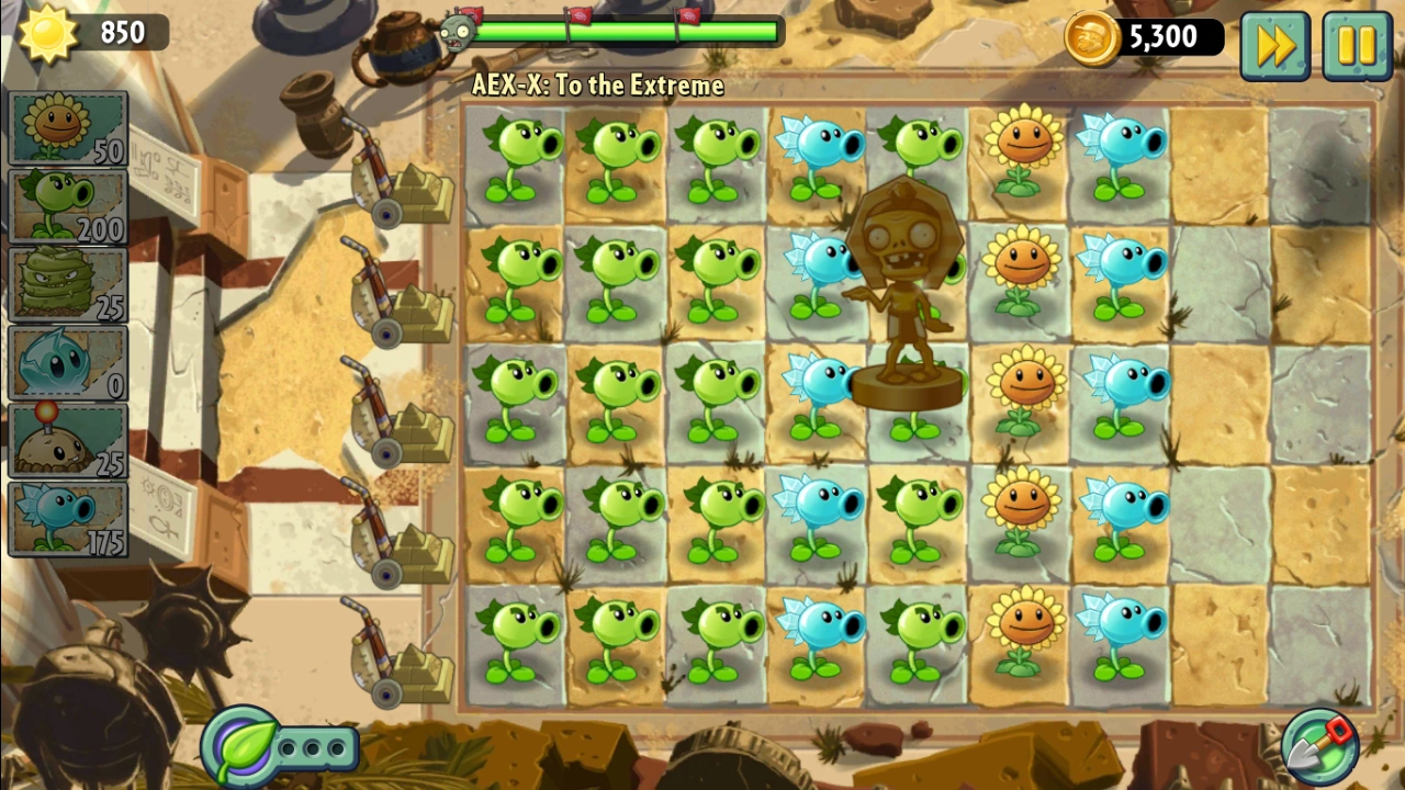 Anyone can beat this using only three plants. Shows how casual this mod ...