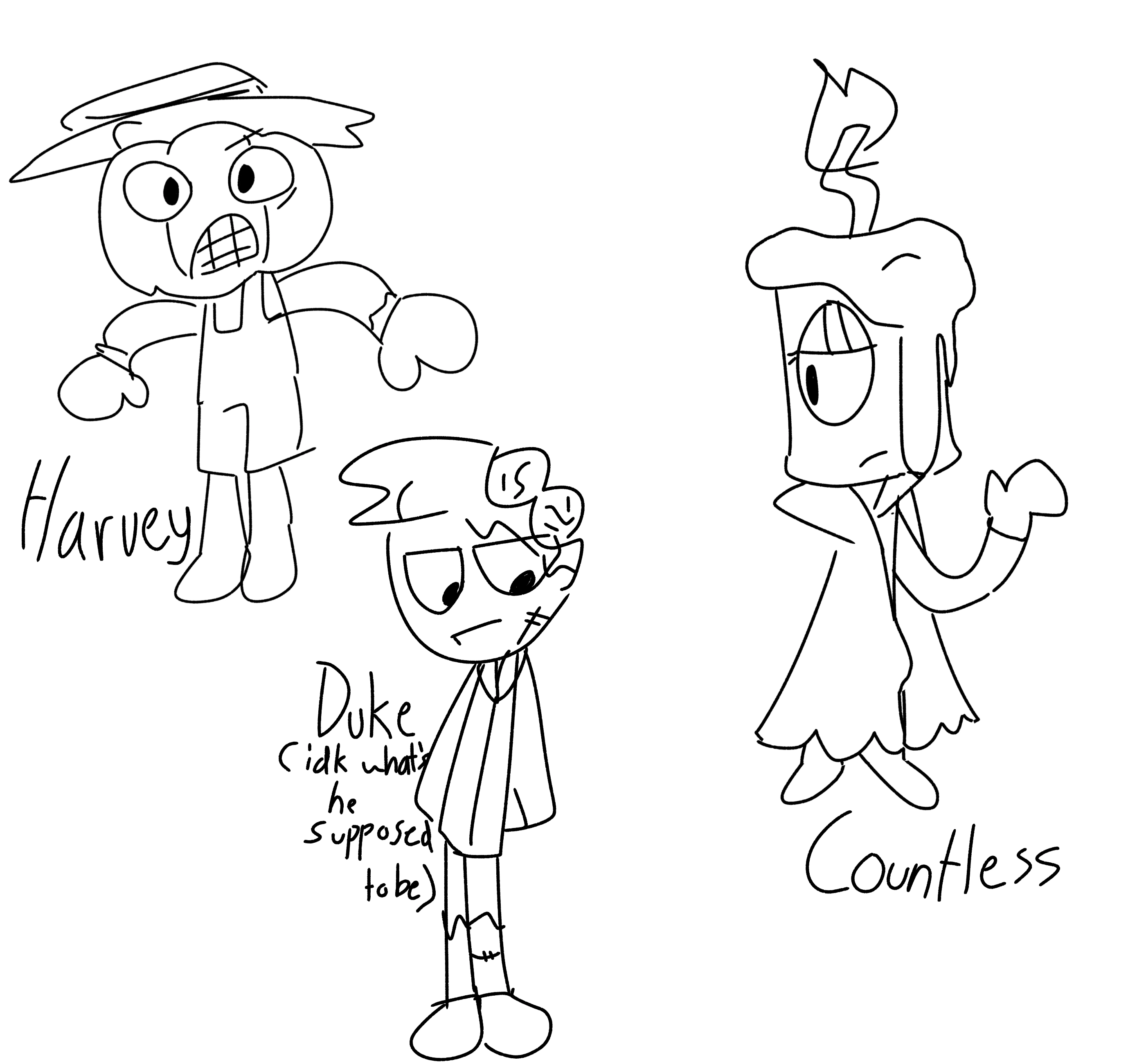 Harvey, Countless and Duke doodles | Fandom