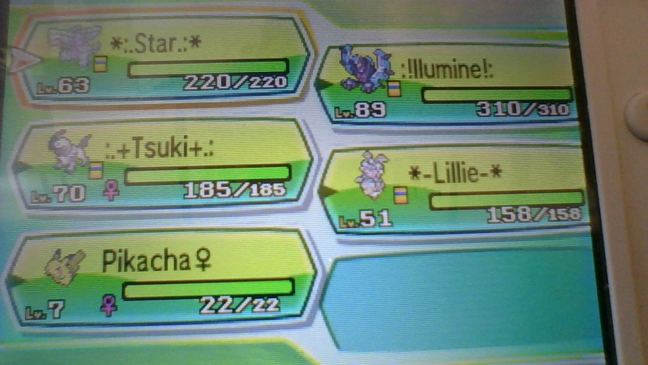 My team in pokemon Ultra moon | Fandom