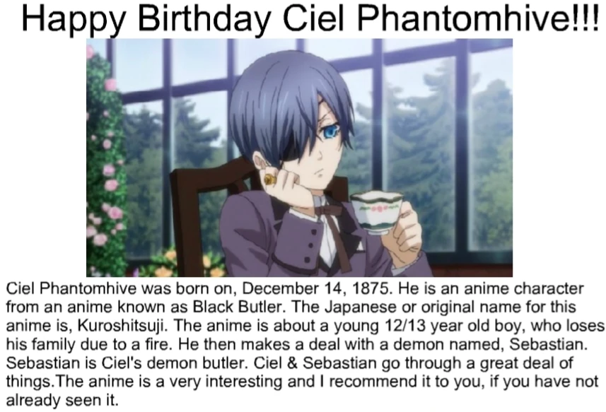 Black Butler Happy Birthday