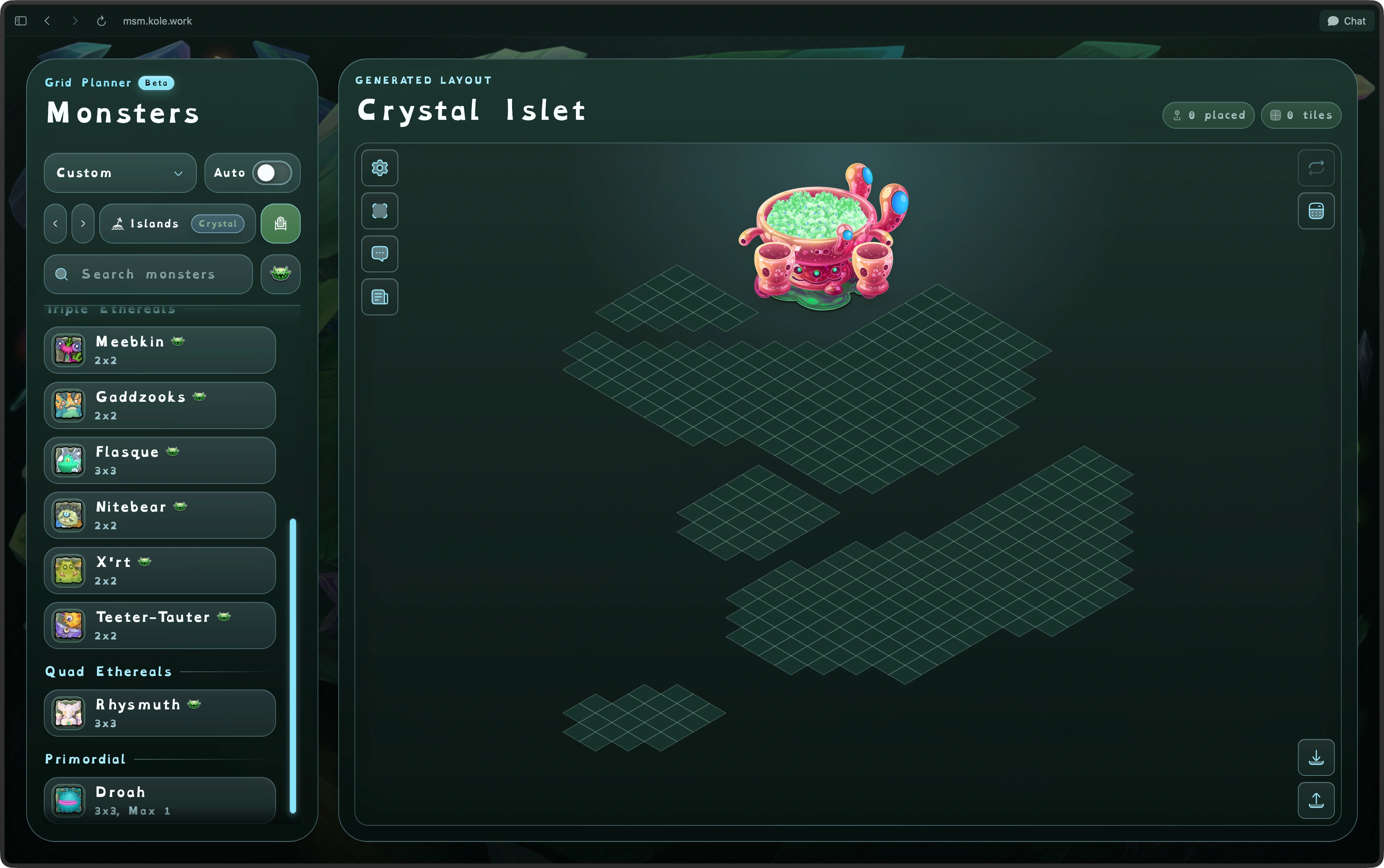 Crystal Islet Now Available on MSM Grid Planner! 💎 | Fandom