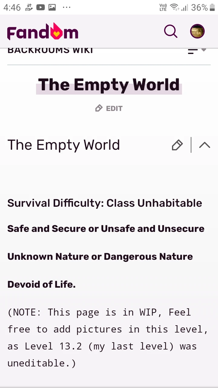 I made a editable level called The Empty World | Fandom