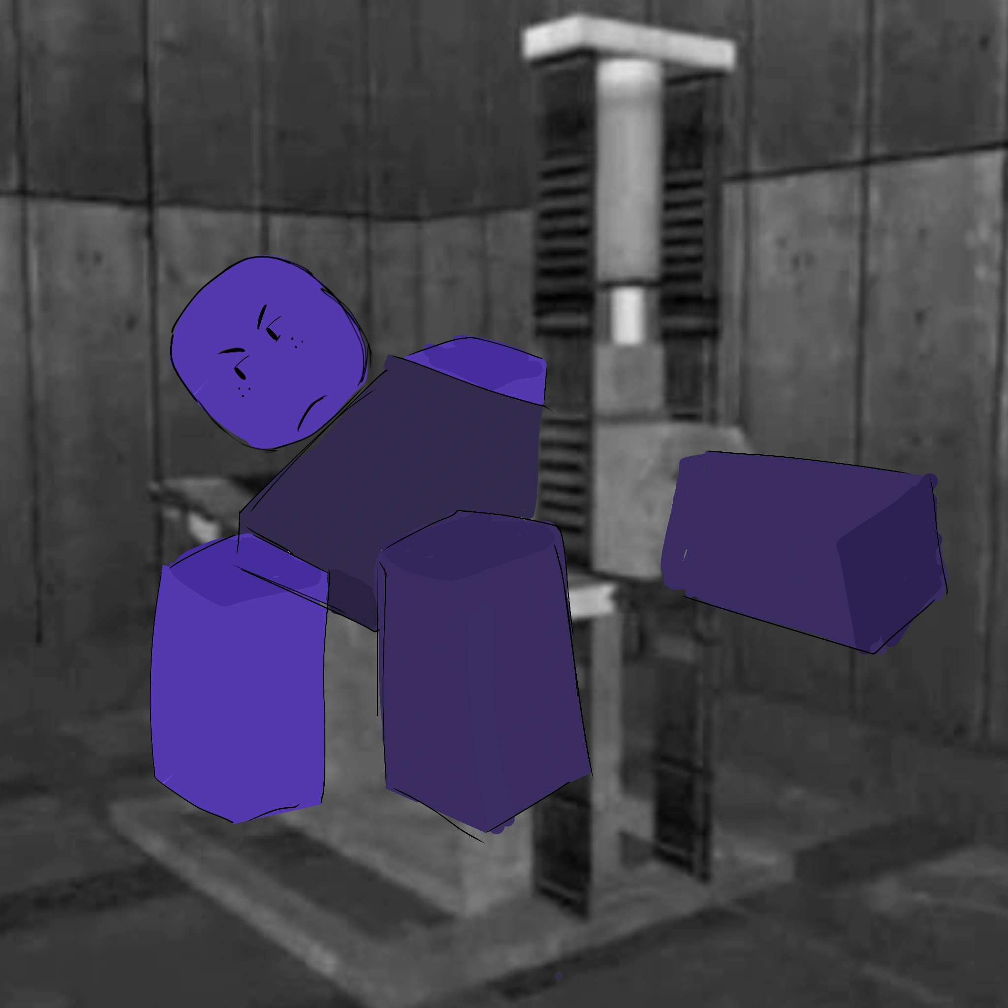 Purple From Blocktales meets the femur breaker! #collab (i do NOT ...