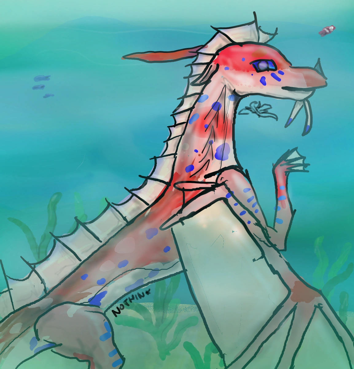 First attempt at drawing sth underwater (owed art) | Fandom