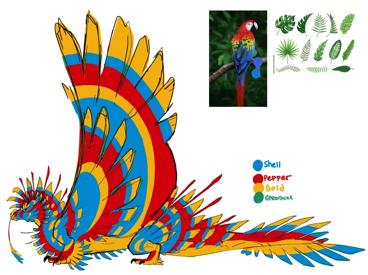 parrot/tropical bird dragon concept 🦜 wip | Fandom