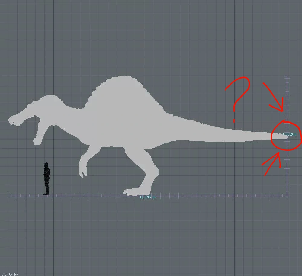 jwcc spinosaurus's tail? length | Fandom