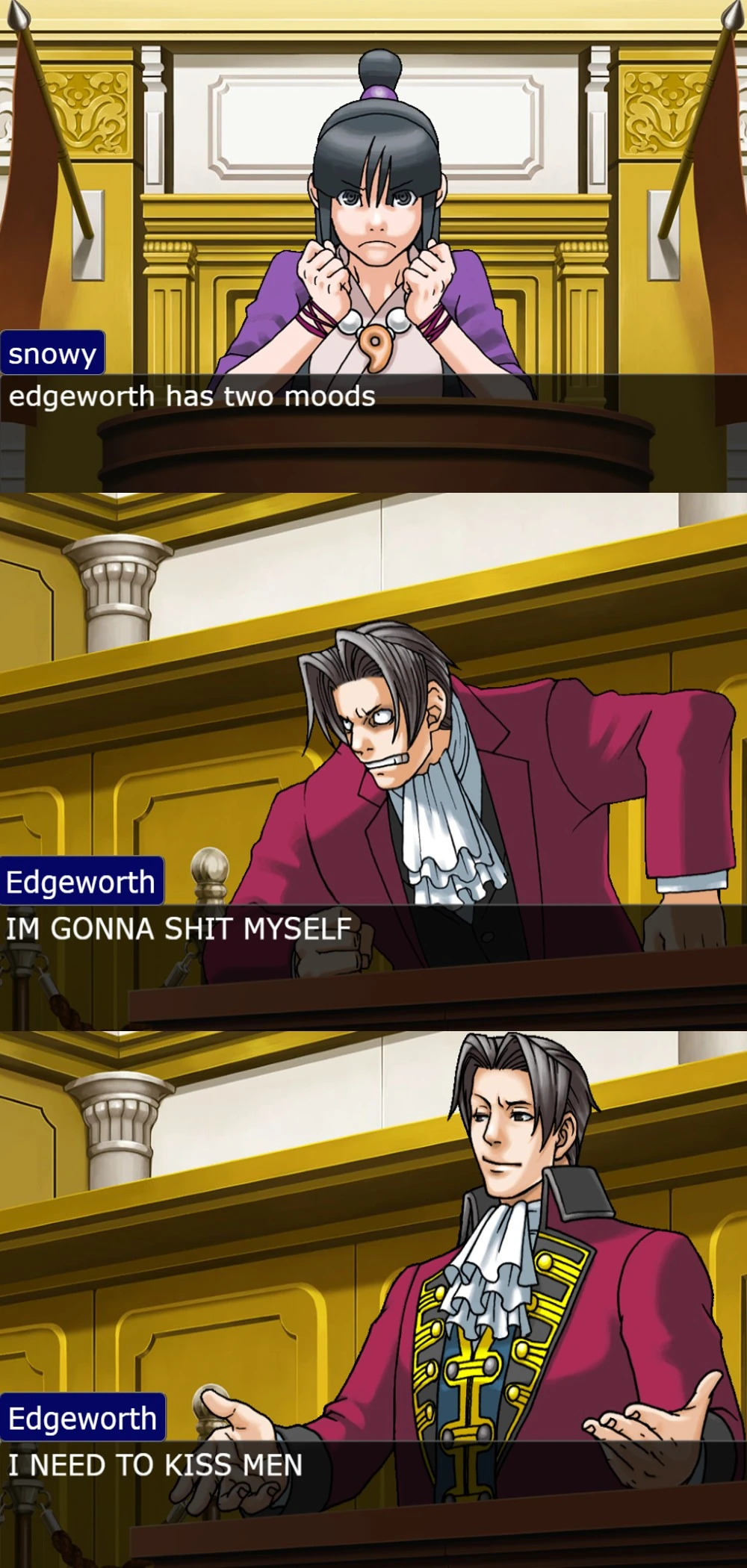 edgeworth's 2 moods | Fandom