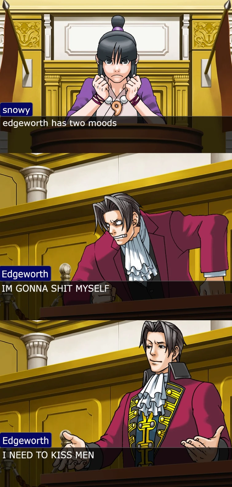 edgeworth's 2 moods | Fandom