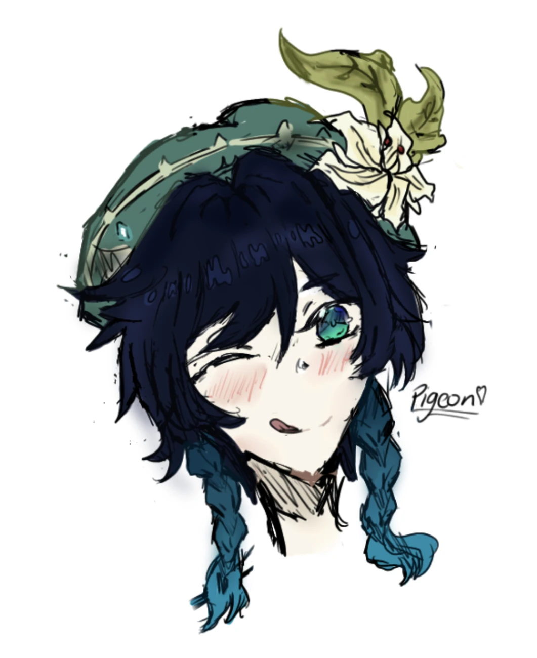 Colouring my venti fan art because I got his signature weapon! | Fandom