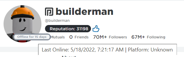 Builderman was online... | Fandom
