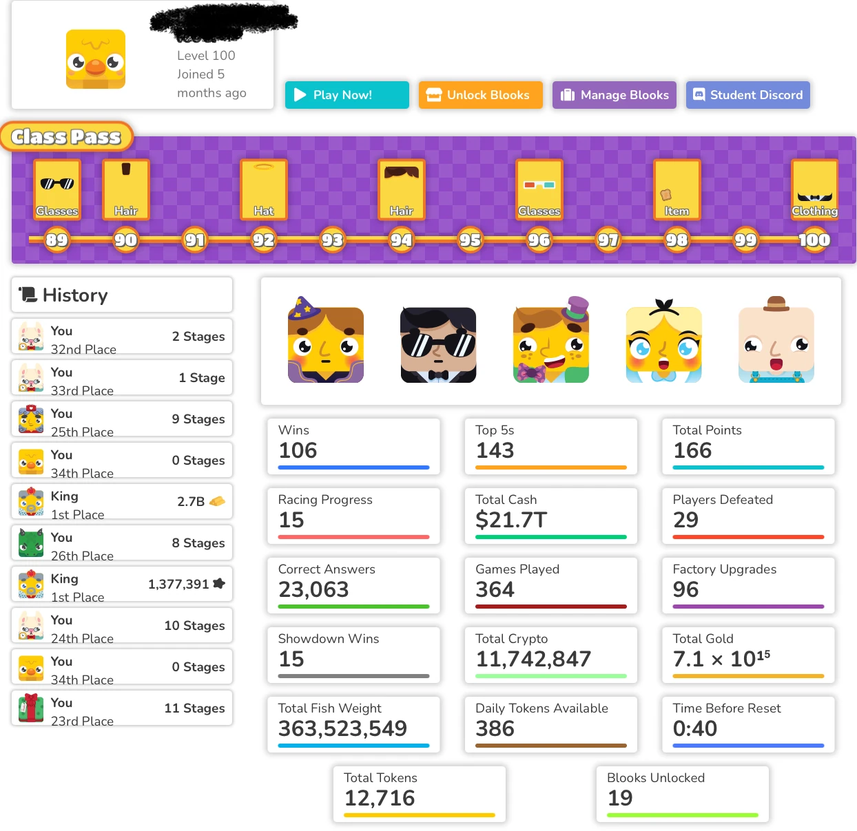 Hi! I’m new here, here are my stats in Blooket! | Fandom