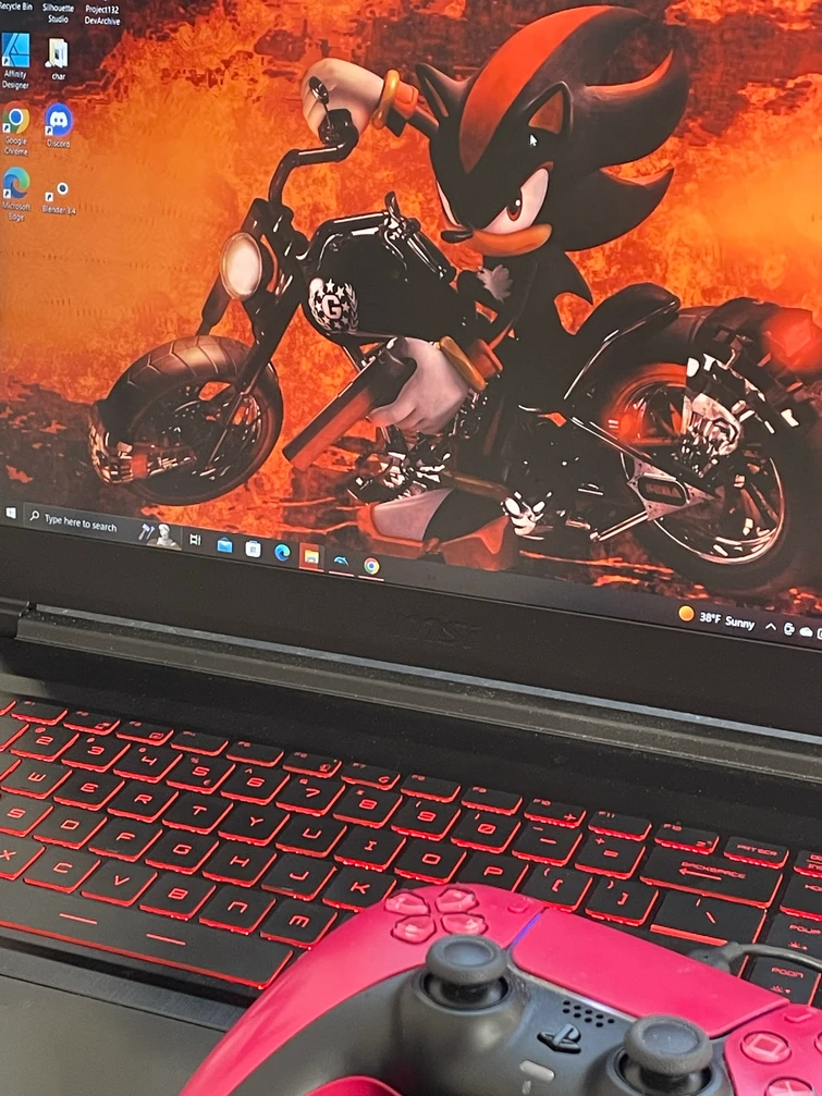 Got a new gaming setup—trying to make it Shadow the Hedgehog themed. Whaddya think? | Fandom