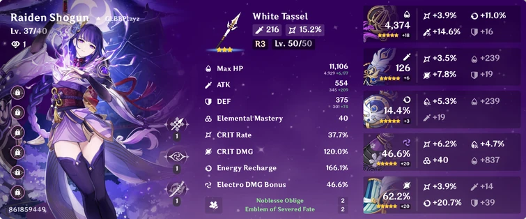 My Raiden Shogun Build So Far Almost Got To The Good Crit Ratio So Fast ...