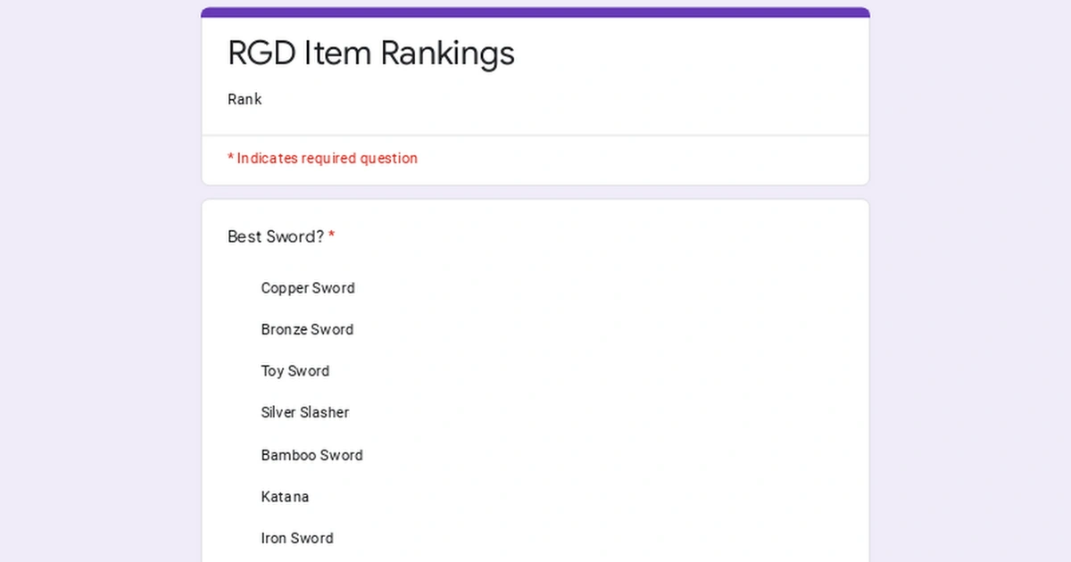 RGD Item Rankings (Yes, All of them) | Fandom