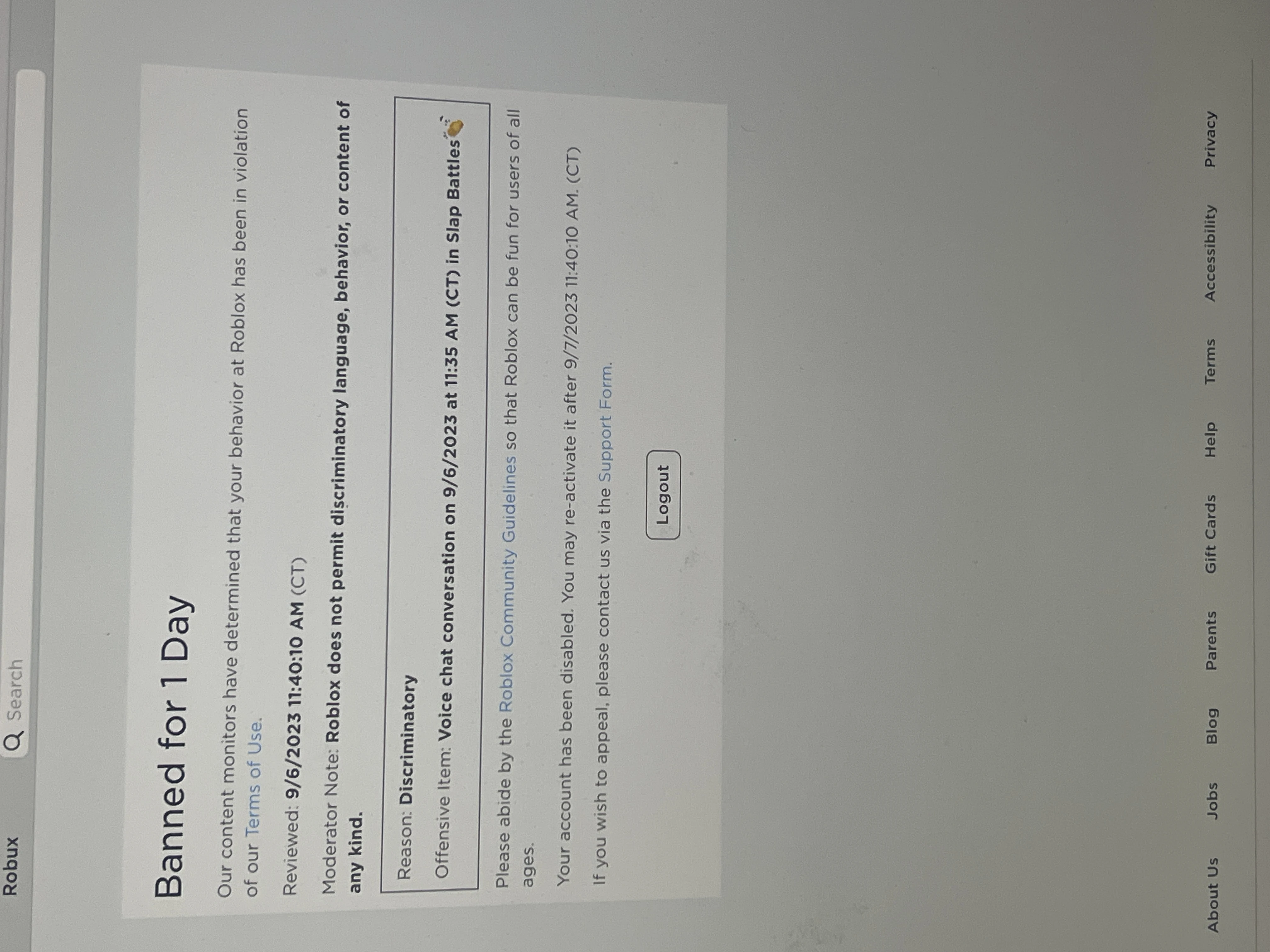 I got Banned From roblox😭😭💔💔 | Fandom