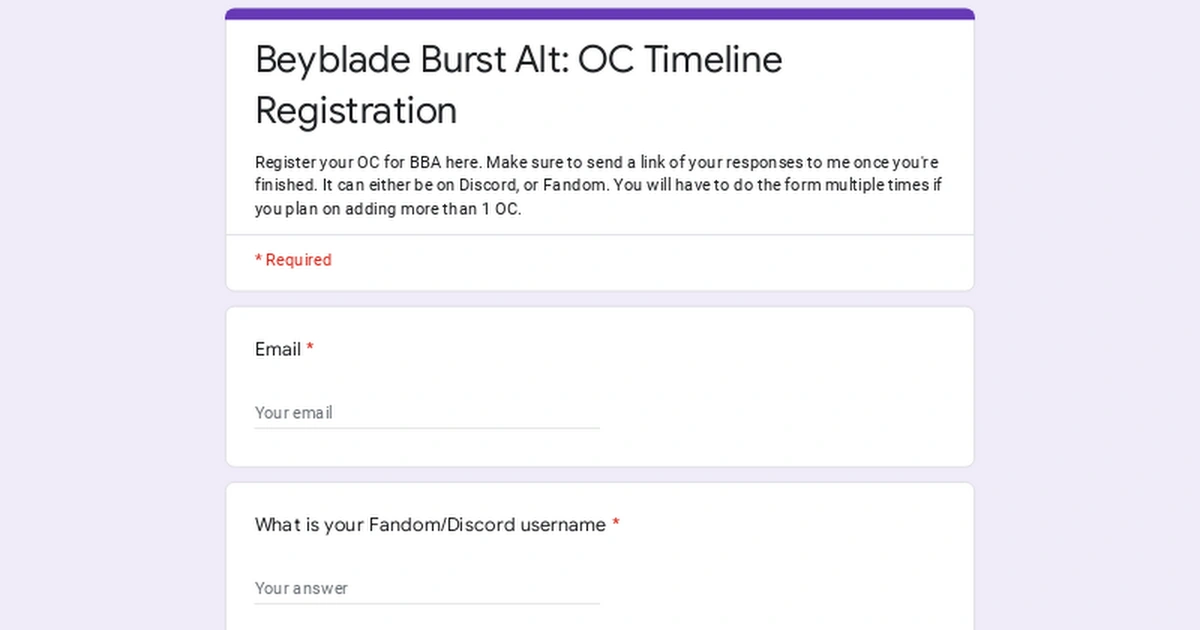 Beyblade Burst Alt: OC Registration Form | Fandom