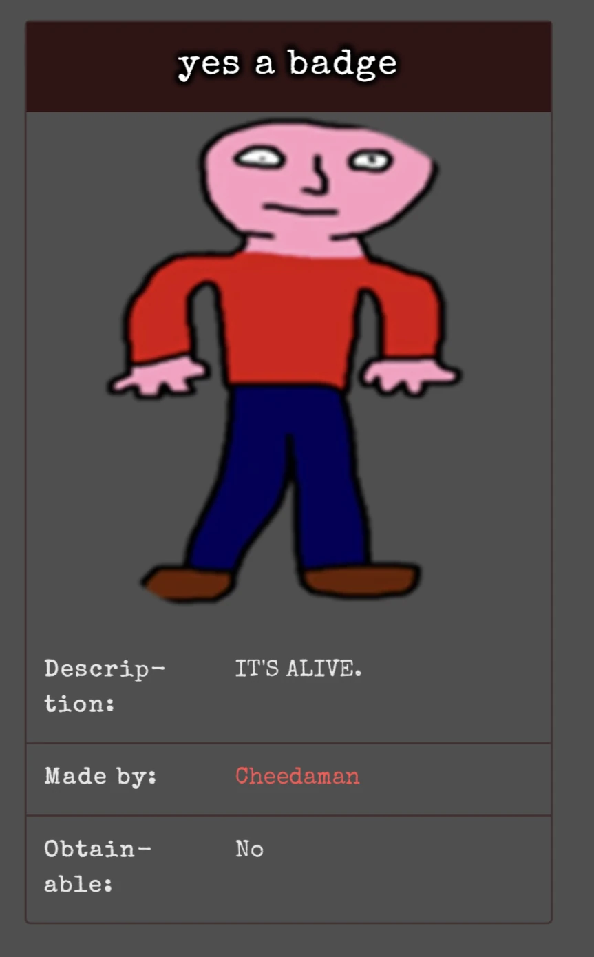 How much you guys wanna bet the placeholder badge if for a Frankenstein ...