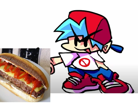 BF eats a hamburger in a hot dog bun | Fandom