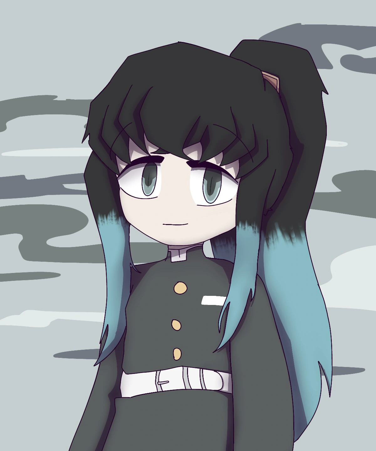 literally drawn muichiro with ponytail because yes | Fandom