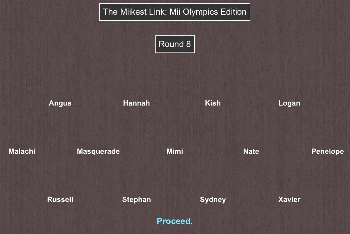 The Miikest Link: Mii Olympics Edition: Round 8 | Fandom